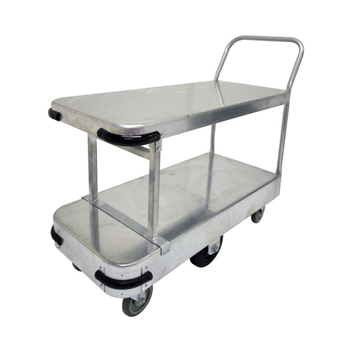 Galvanised Sheet Stock Trolley - Small Double Deck – The Trolley Shop